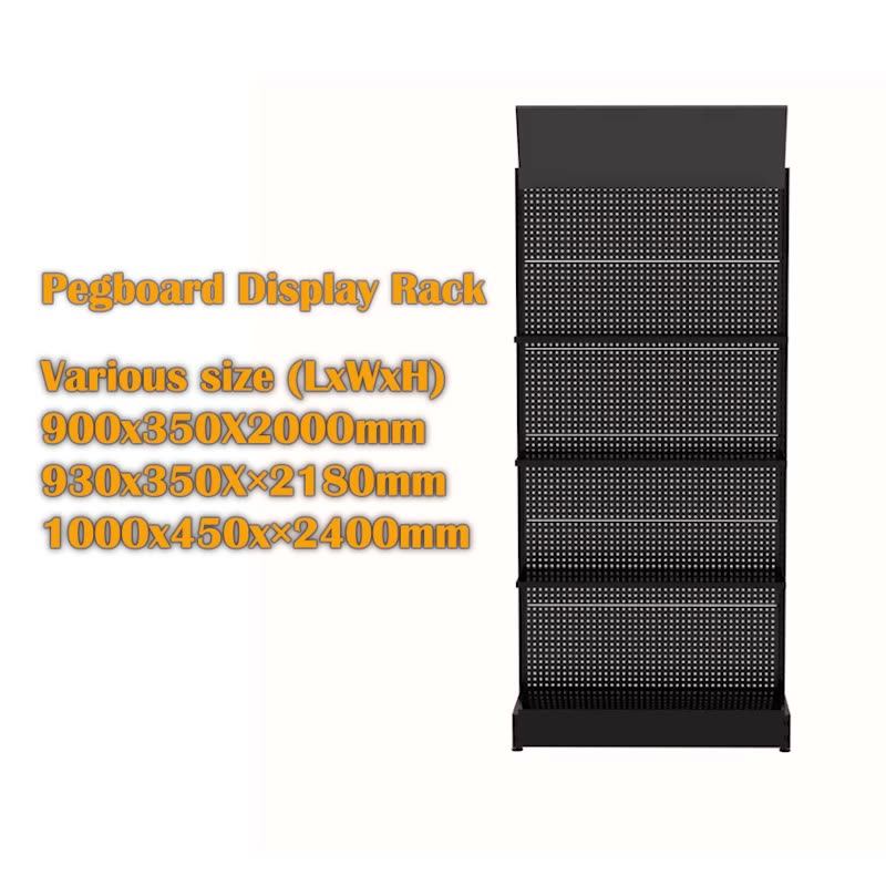 Store Floor Standing Display Rack Led Light Box Pegboard Display Rack ...