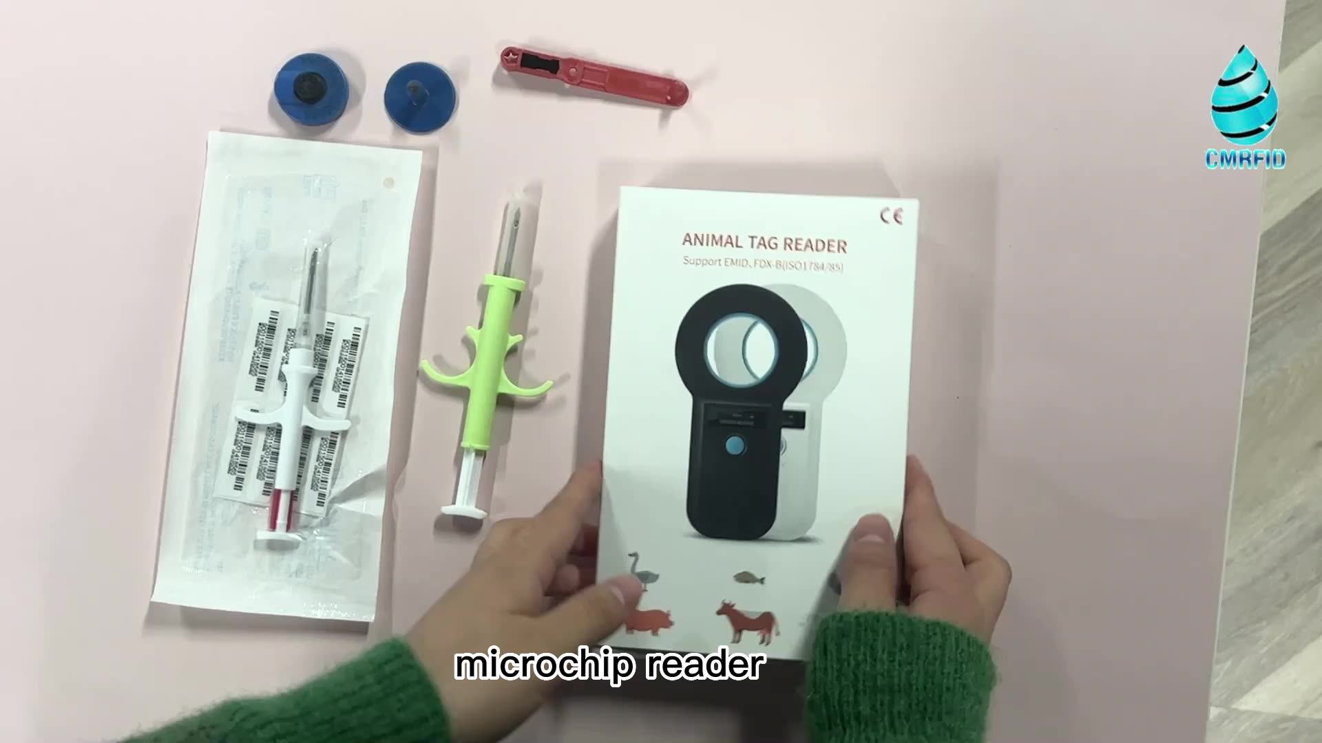 Cmrfid Electronic Microchip Transponder Reader Dog134.2khz Fdx Animal ...