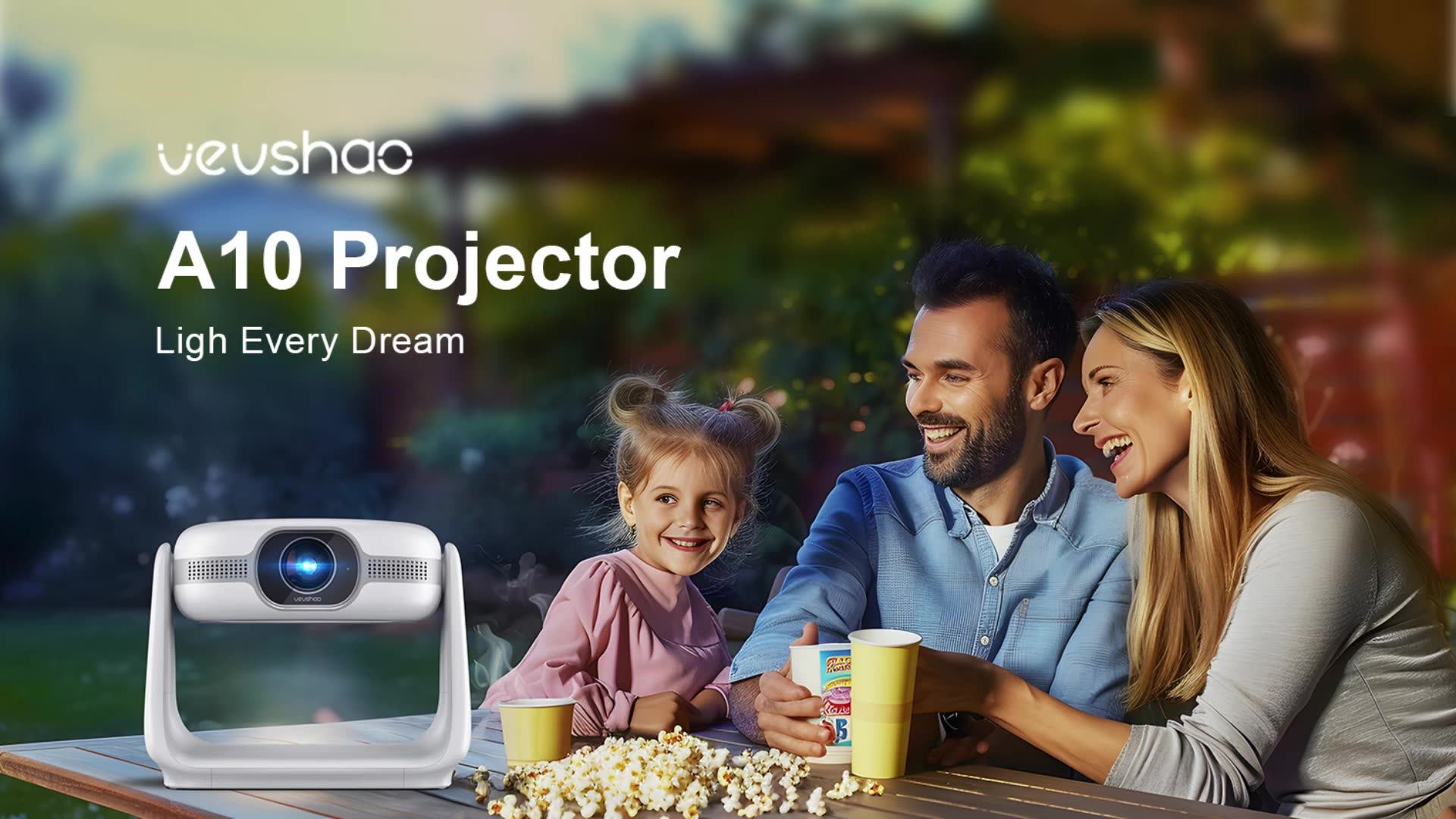 Vevshao A10 Smart Android 11.0 1080p Projector With 5g Wifi Lamp ...