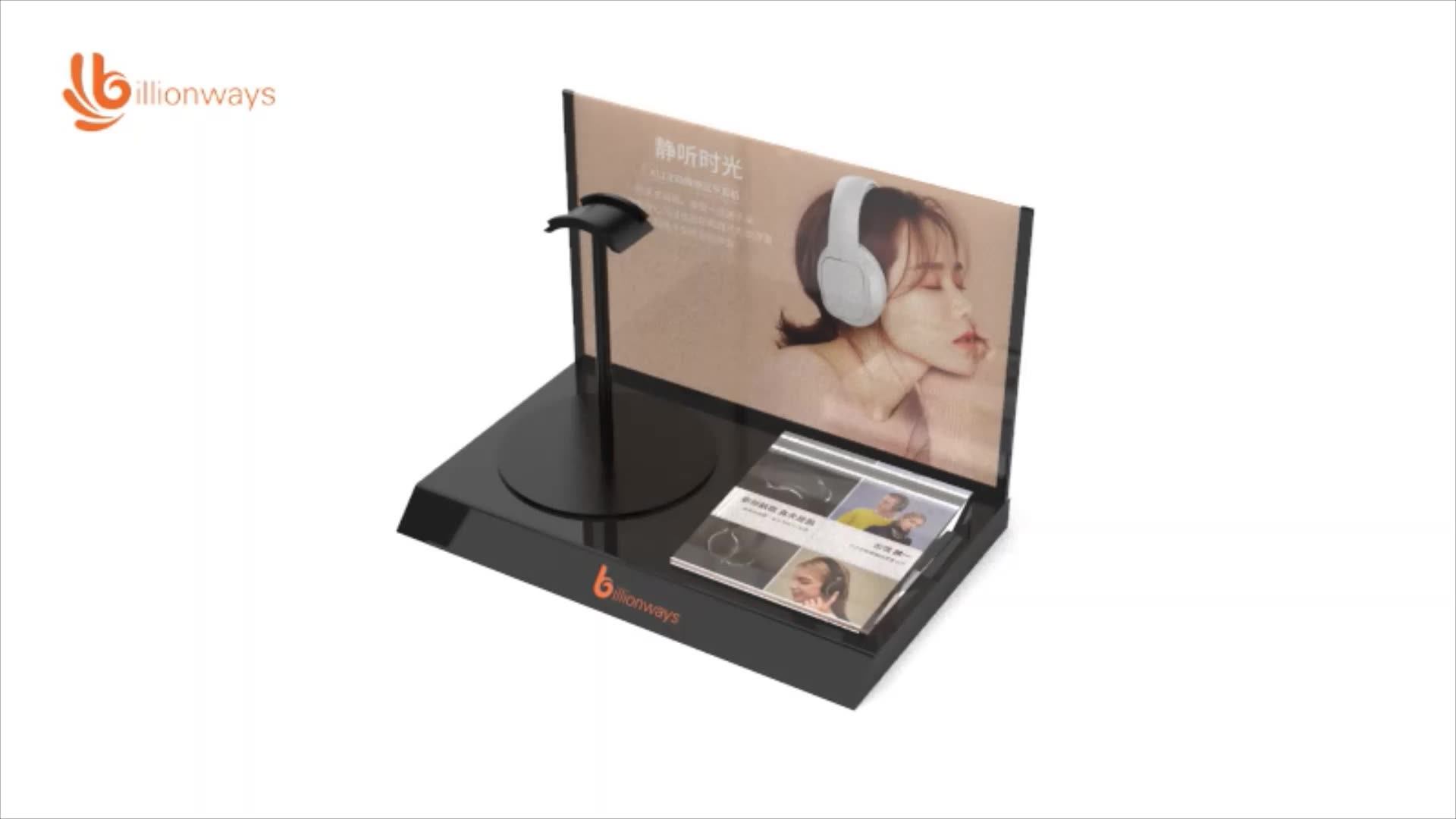 Clear Ear Bud Headphone Display Counter Top Mdf Earphone Display Stand ...