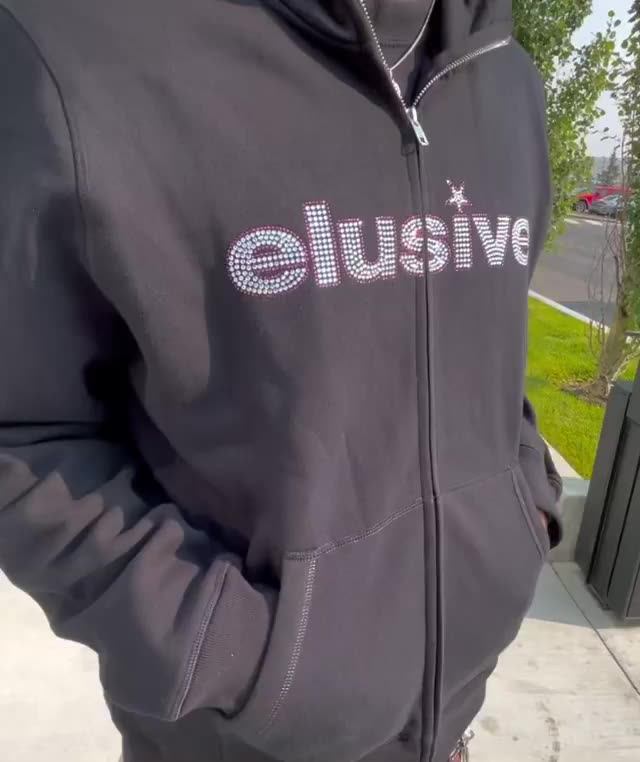 Custom Men Thick French Terry Transfer Rhine Stone Streetwear Bedazzled ...