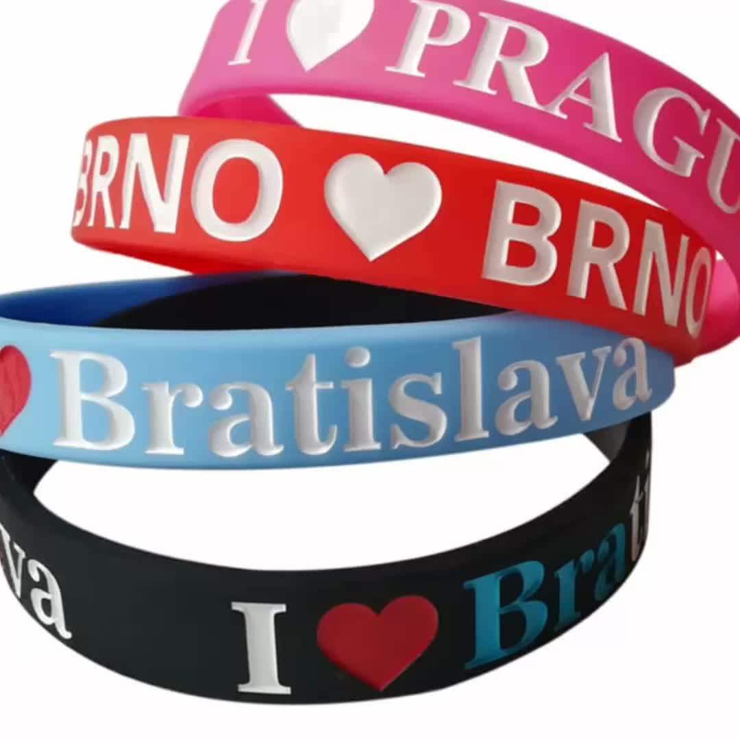 New Fashional 1" Inch Hand Band Rubber Wristband Debossed Logo Silicone ...