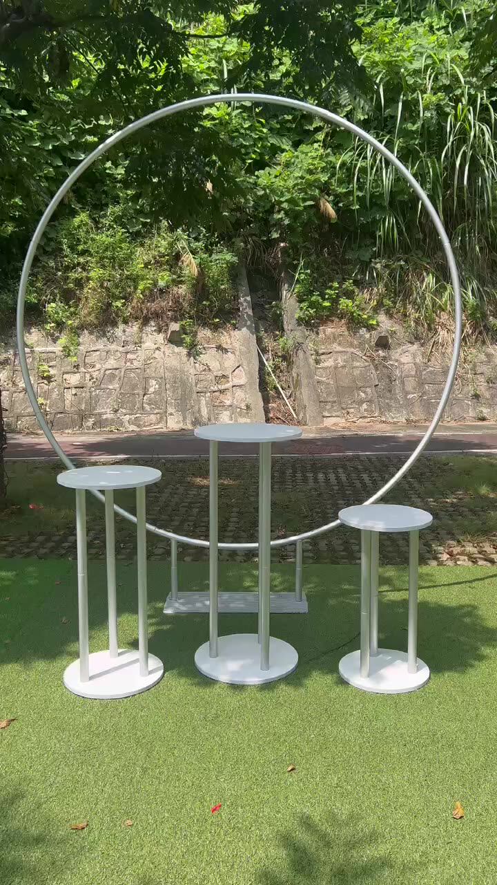 Birthday Wedding Flower Balloon Aluminum Round Circle Backdrop Frame ...