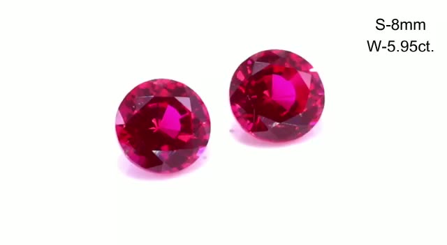 Lab Grown Ruby Lab Created Red Ruby Round Faceted Gemstone Synthetic ...