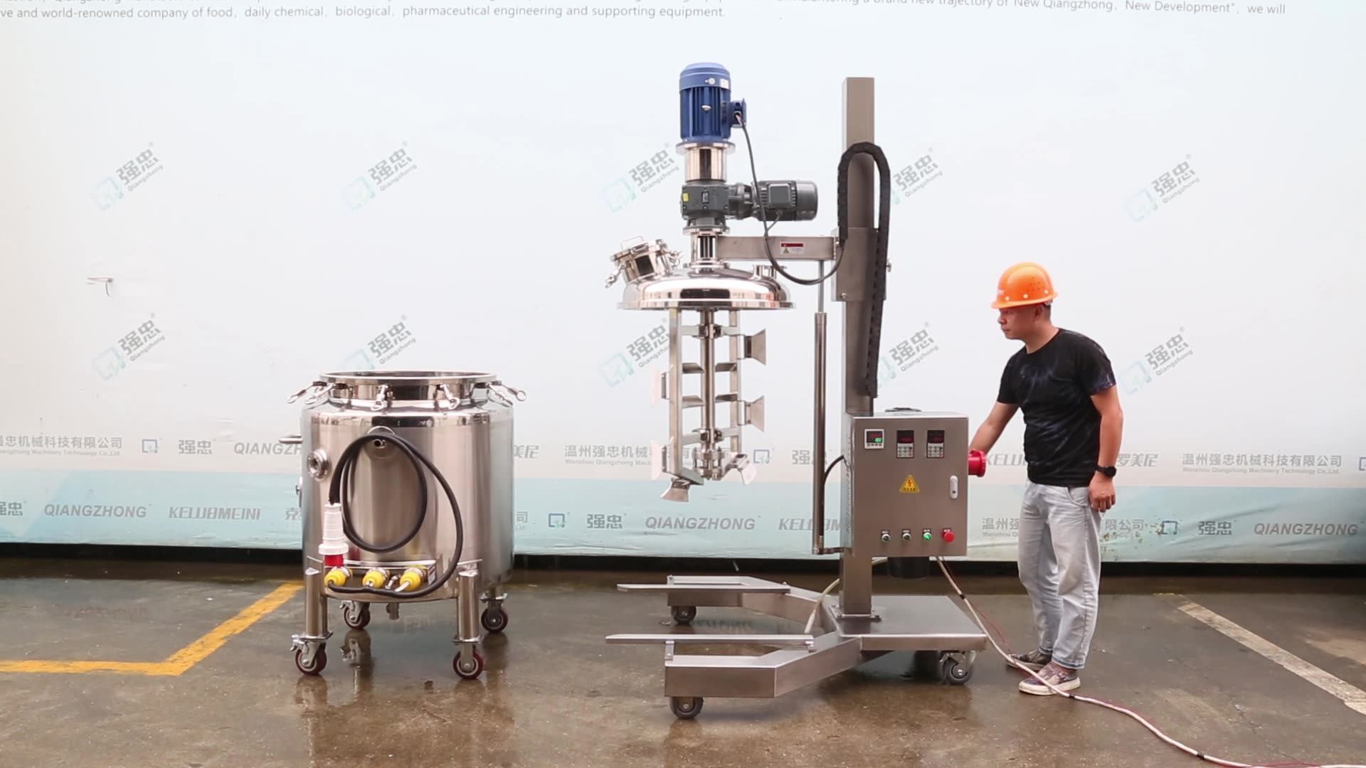 100l Vacuum Mixing Tank Hydraulic Lifting Type Electric Heating Bottom ...