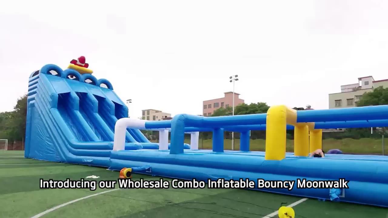 20m Inflatable Water Slide Combo Inflatable Bouncy Moonwalk Jumping ...