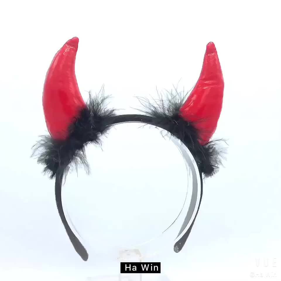 Red Sexy Devil Horn Headband With Bowtie And Tail For Hen Party - Buy ...