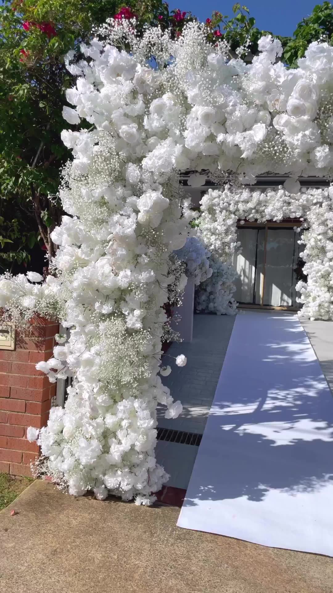 Hot Sale Large Artificial Flower White Square Wedding Arch For Event ...