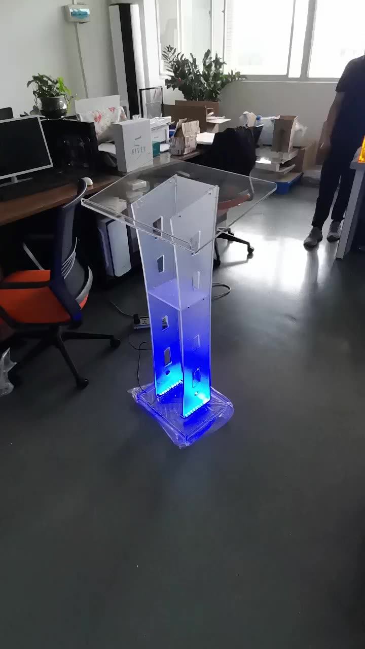 Acrylic Church Pulpit With Led Lighting Assembled Clear Acrylic Pulpit ...