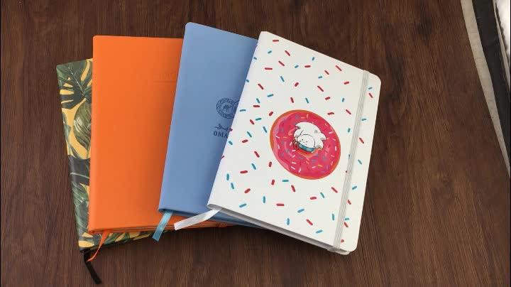 Custom High Quality Leather Hard Cover Notebook With Elastic Band A5 Pu ...