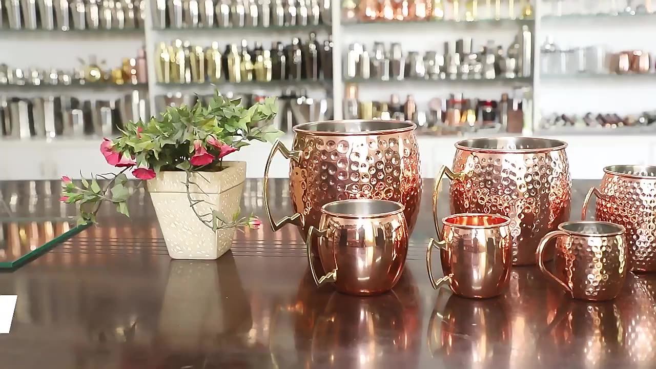 Moscow Mule Copper Mugs - Set Of 4-copper Mugs - 16 Oz Premium Gift Set ...