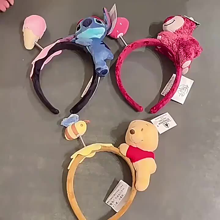Winnie Doll Teddy Bear Stitch Berry Bear Cartoon Plush Hair Hoop ...