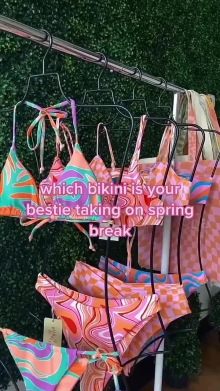 Custom Logo High Triangle Sexy Micro Mini Bandeau String Bikini For ...