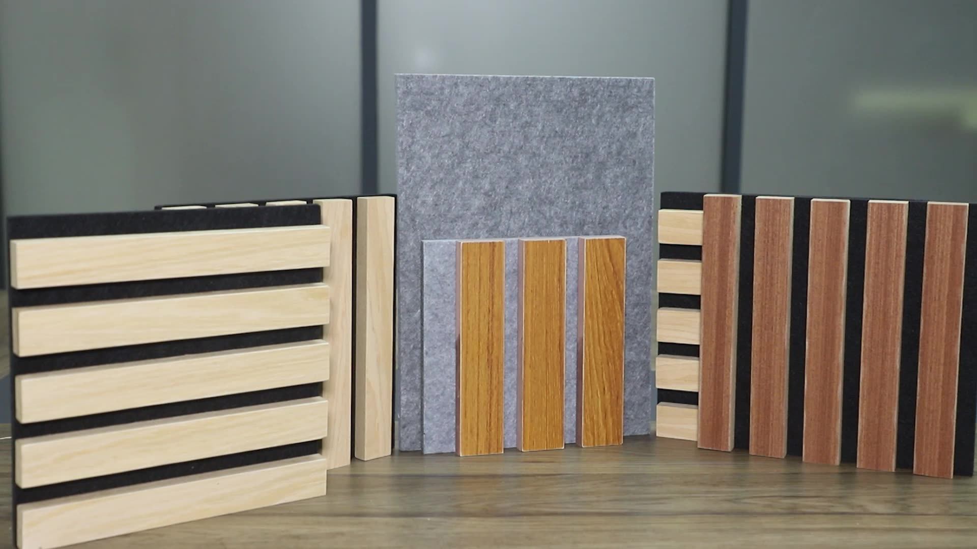Slatted Wall Panels Veneer Coated Mdf Slat Acoustic Panels With Felt ...