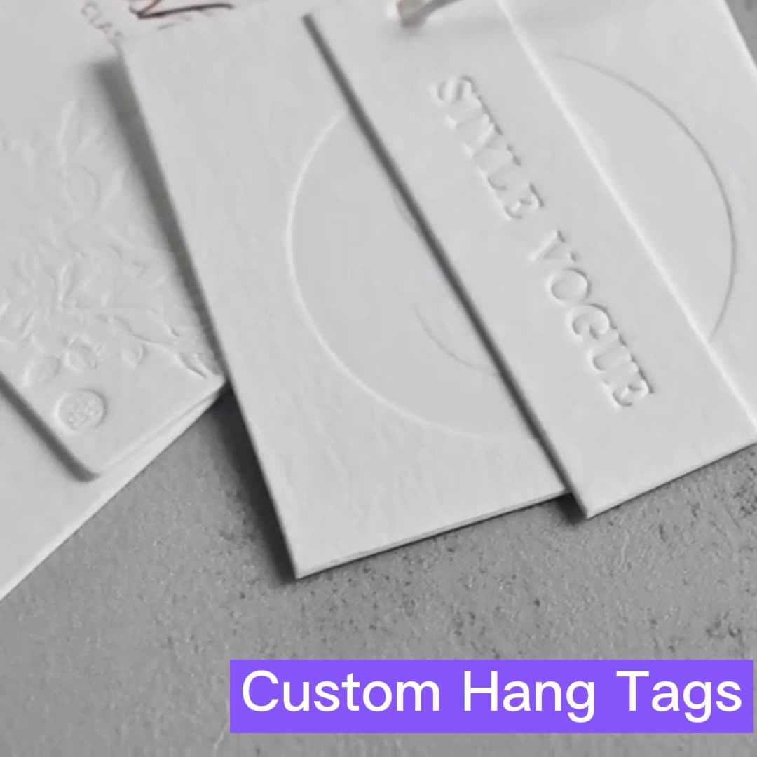 Custom Logo Luxury Recyclable Paper Hangtags Swing Labels White ...