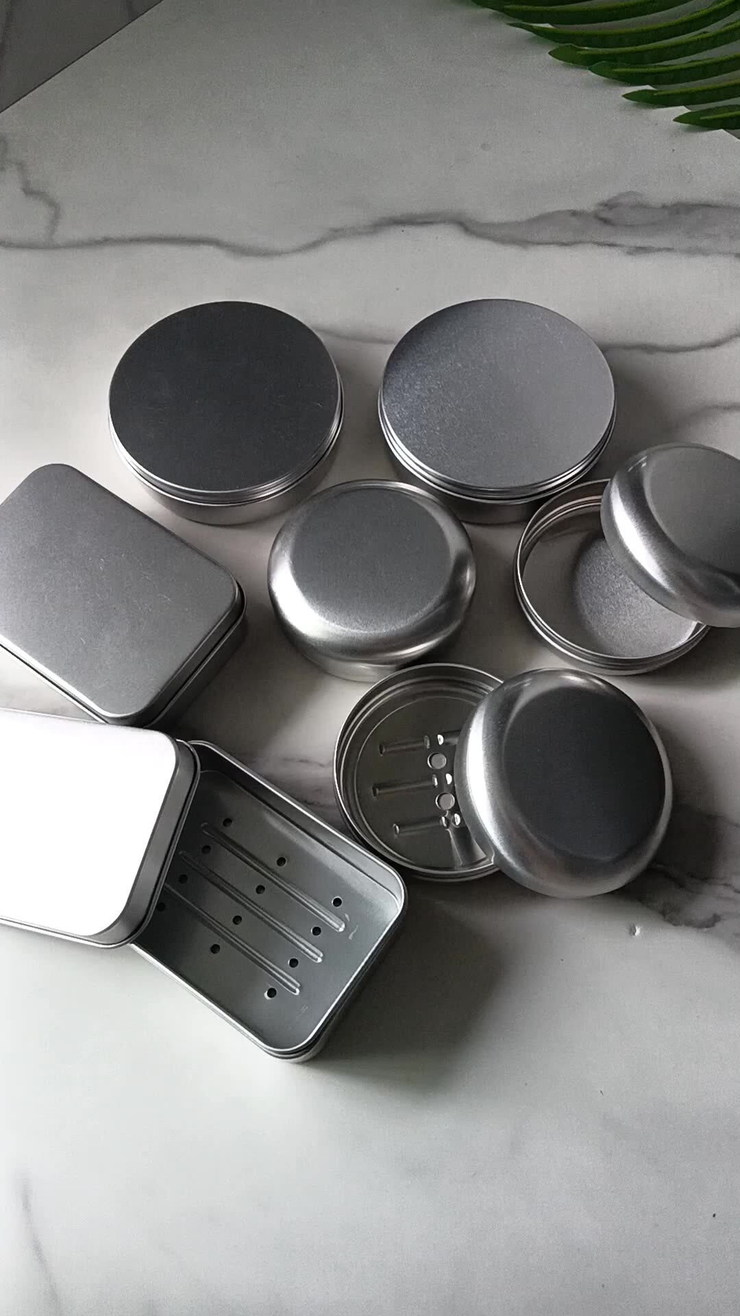 Custom Logo Round Aluminum Drain Layer Tin Soap Box Containers Hand ...