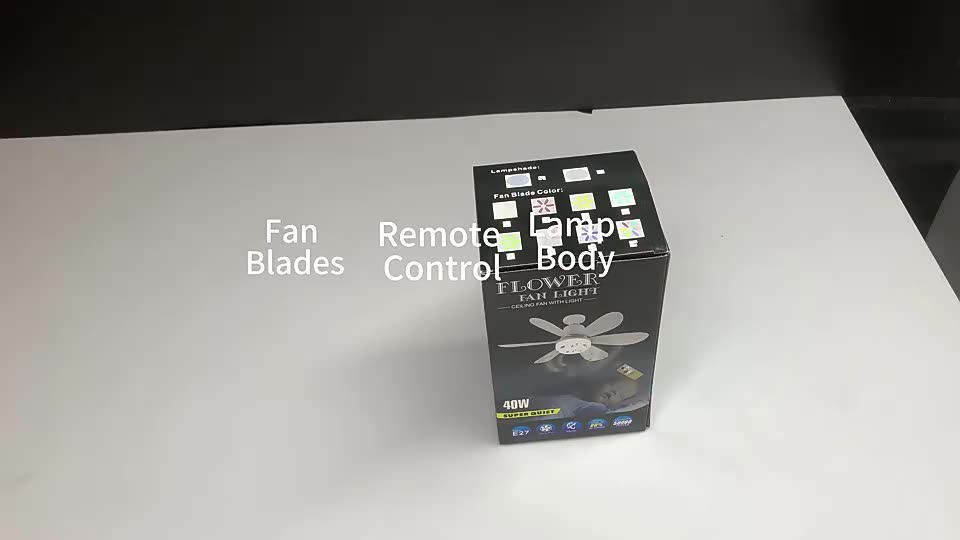 E27 Ceiling Fan Dimmable Light Remote Modern Indoor Socket Mount No ...