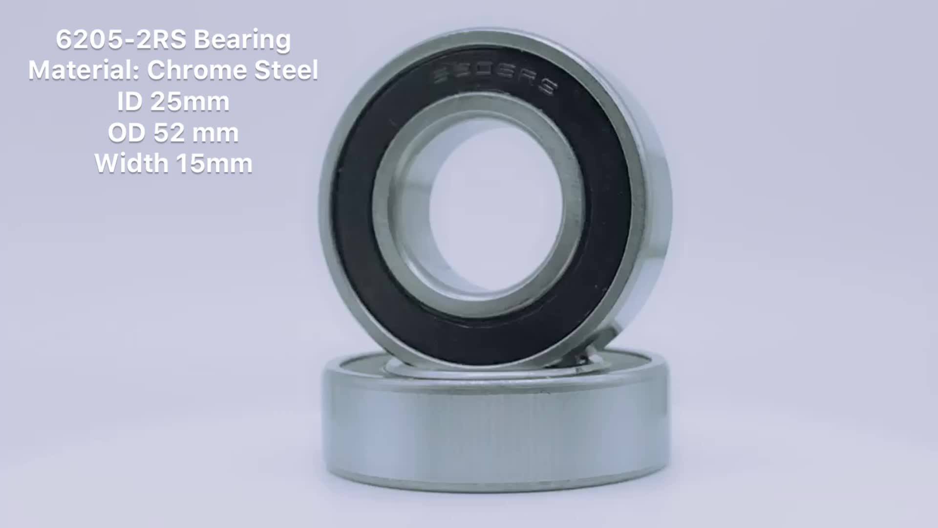 Factory Price 6205-2rs 6205 Rs High Speed Deep Groove Sealed Motor Ball ...