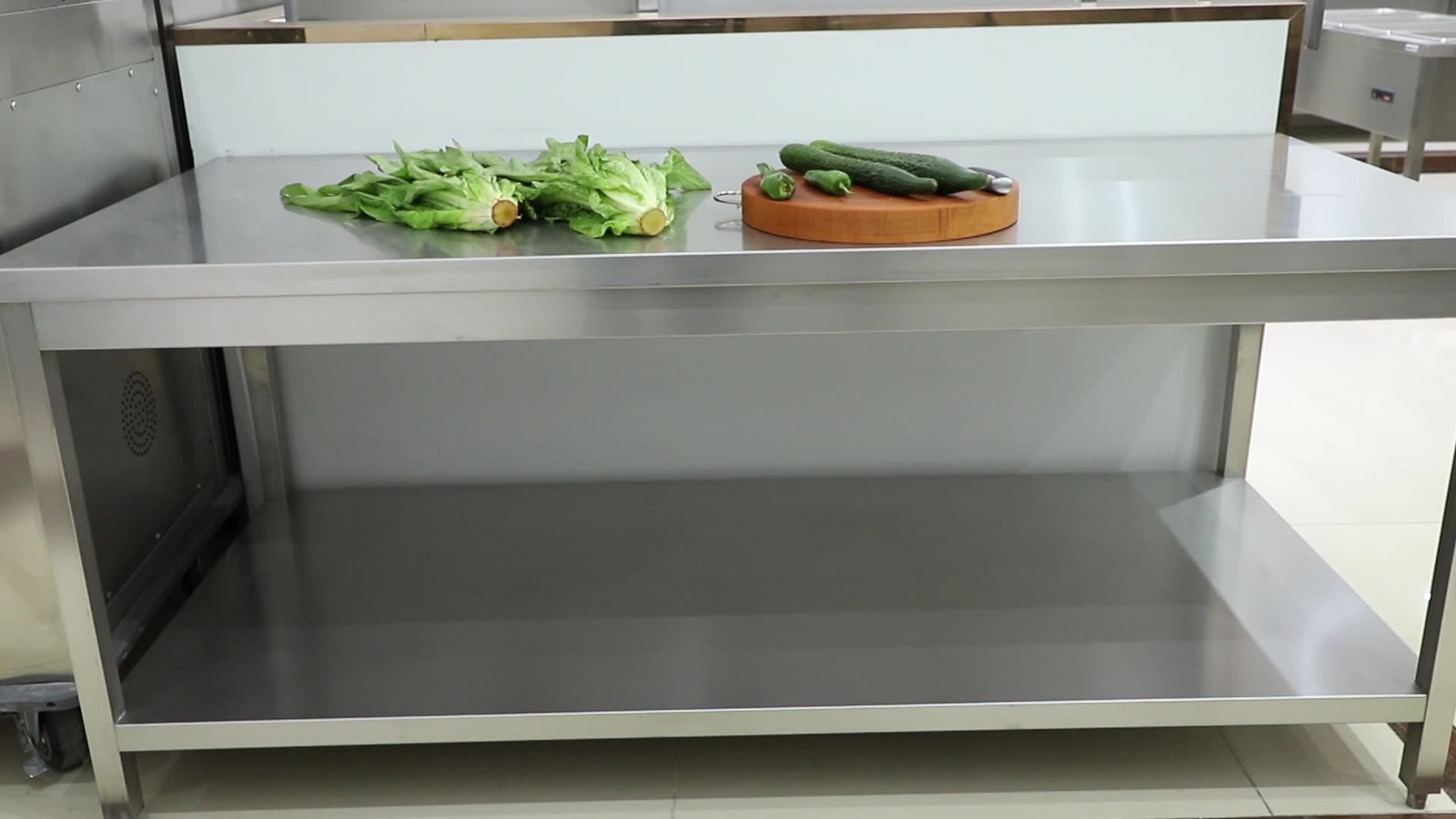 Stainless Steel Commercial Buffet Food Prep Table With Over Shelf ...