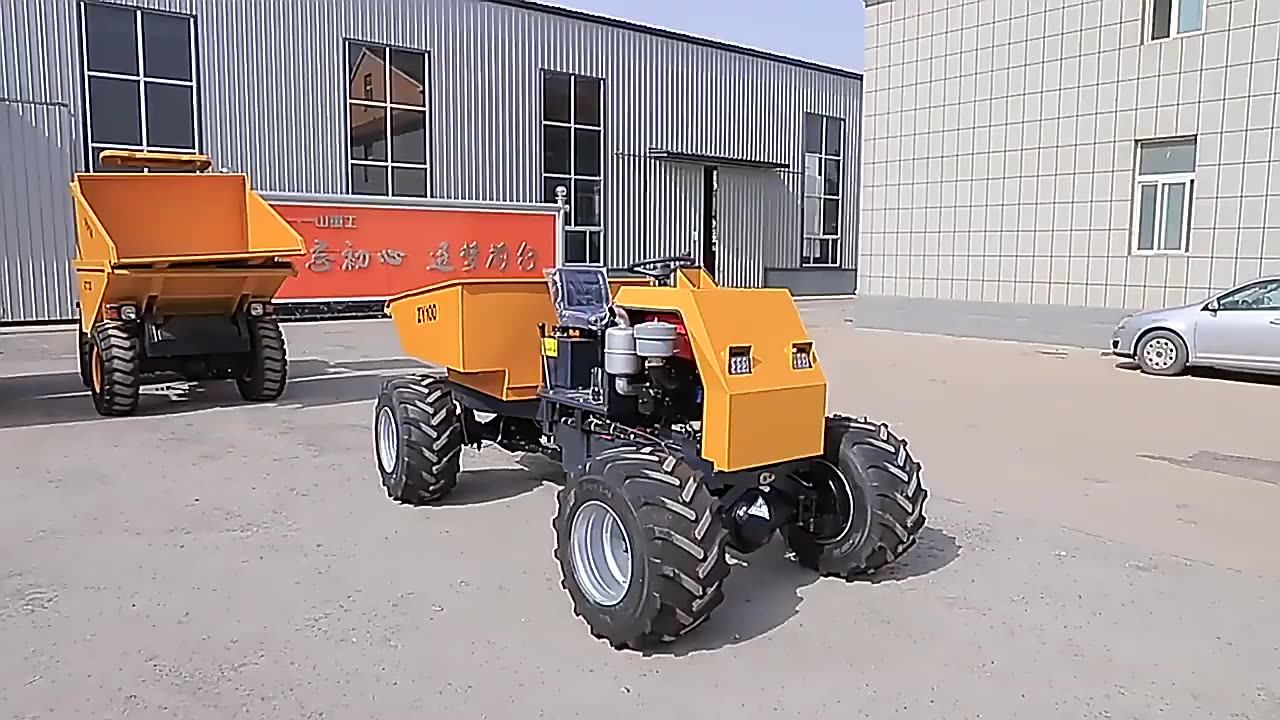 1 Ton Oil Palm Dumper Hydraulic Tipping Trucks 4x4 Wheeled Fruit ...