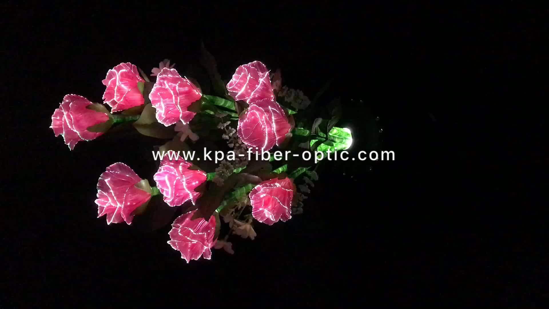 House Decoration Led Fiber Optic Illuminator Artificial Fabric Rose ...