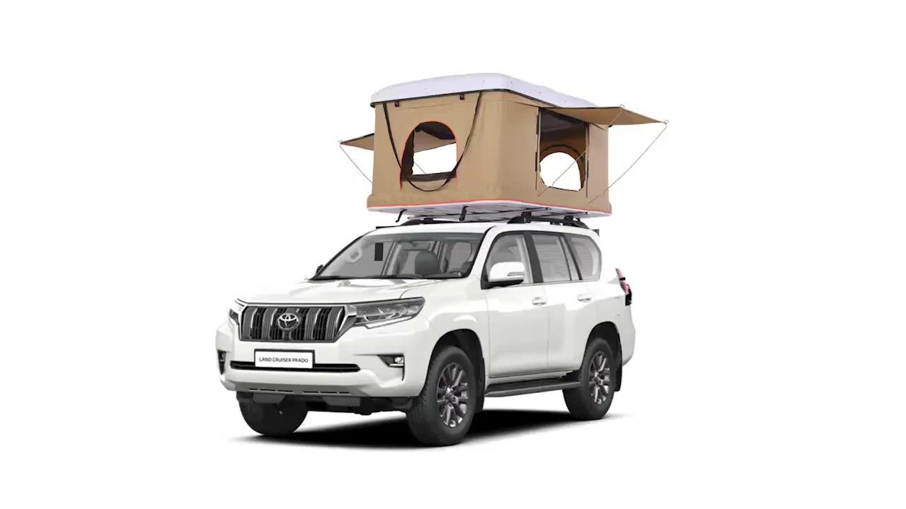 Fiberglass Hard Shell Rooftop Tent Automatic Truck Camper Hard Roof Top ...