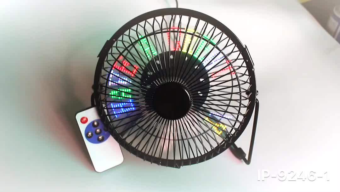6" Metal Structure Desktop Programmable Usb Led Message Fan With ...