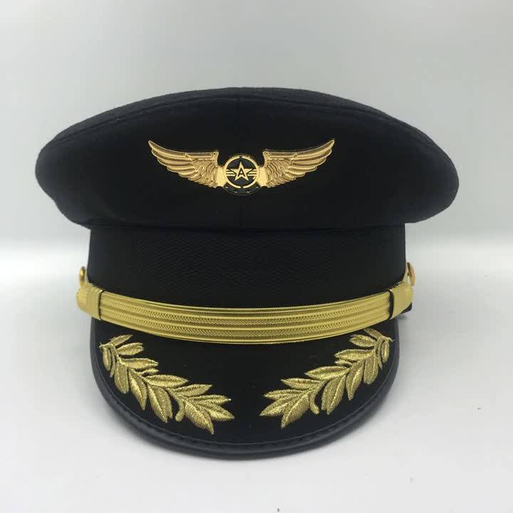 Custom Upscale Pilot Cap Airline Captain Hat Uniform Hat Party Cap ...