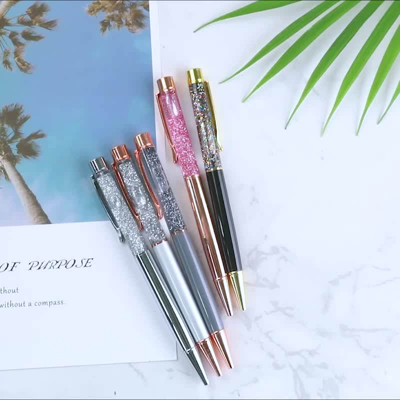 High-grade 3d Floater Floating Liquid Pen Glitter Empty Ball Pen ...