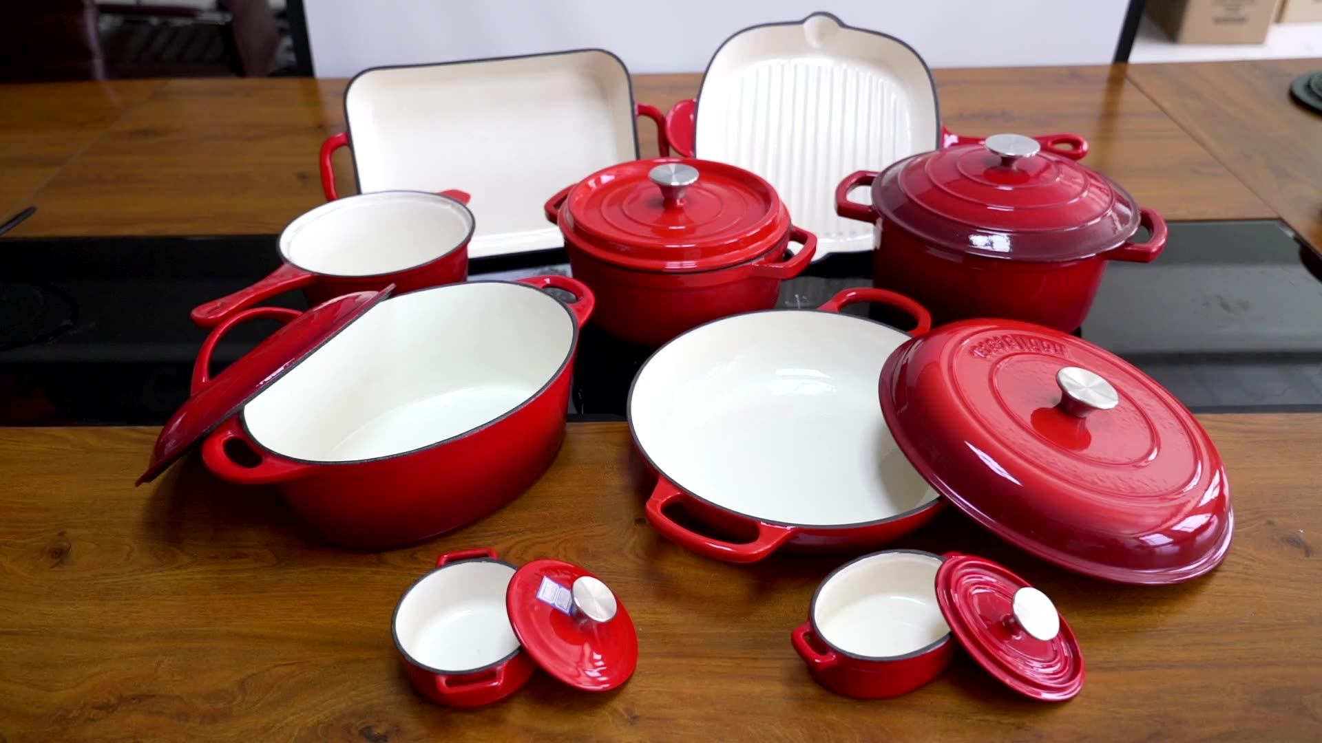 Factory Supply Customizable Cast Iron Enamel Cooking Pot Frying Pan ...