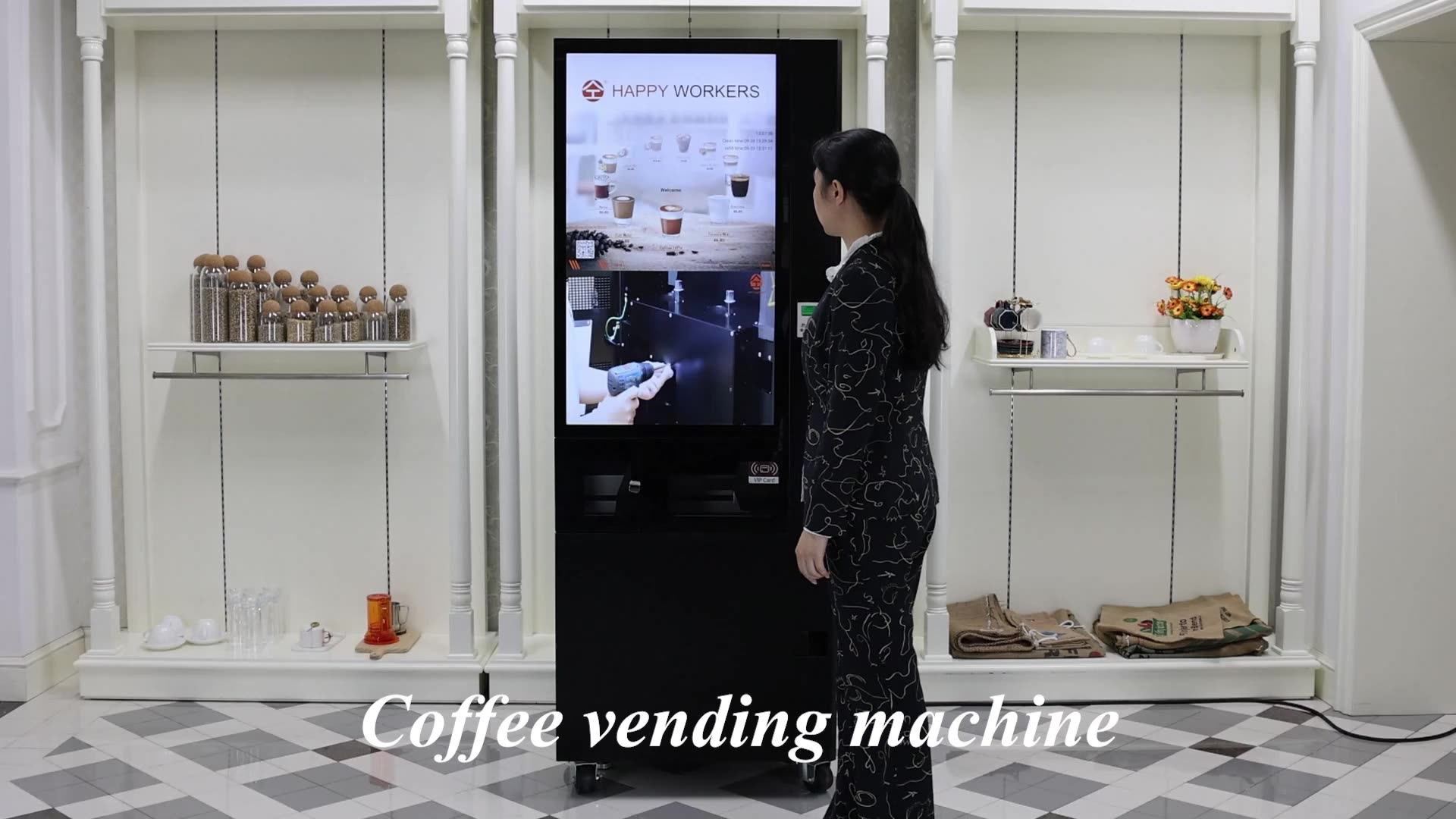 Unmanned Smart Freshly Ground Coffee Vending Machine With Instant ...