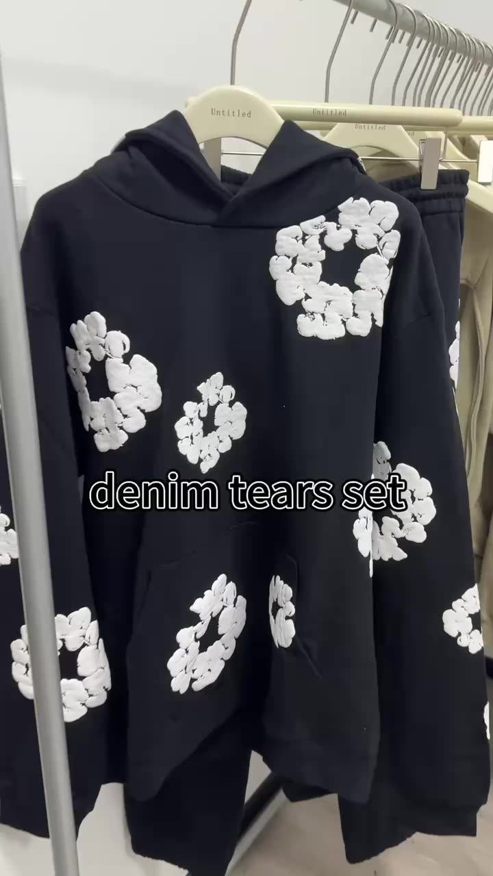 Heavyweight Denim Tears Puff Printing Hoodies Men Sweatshirt Oversized ...