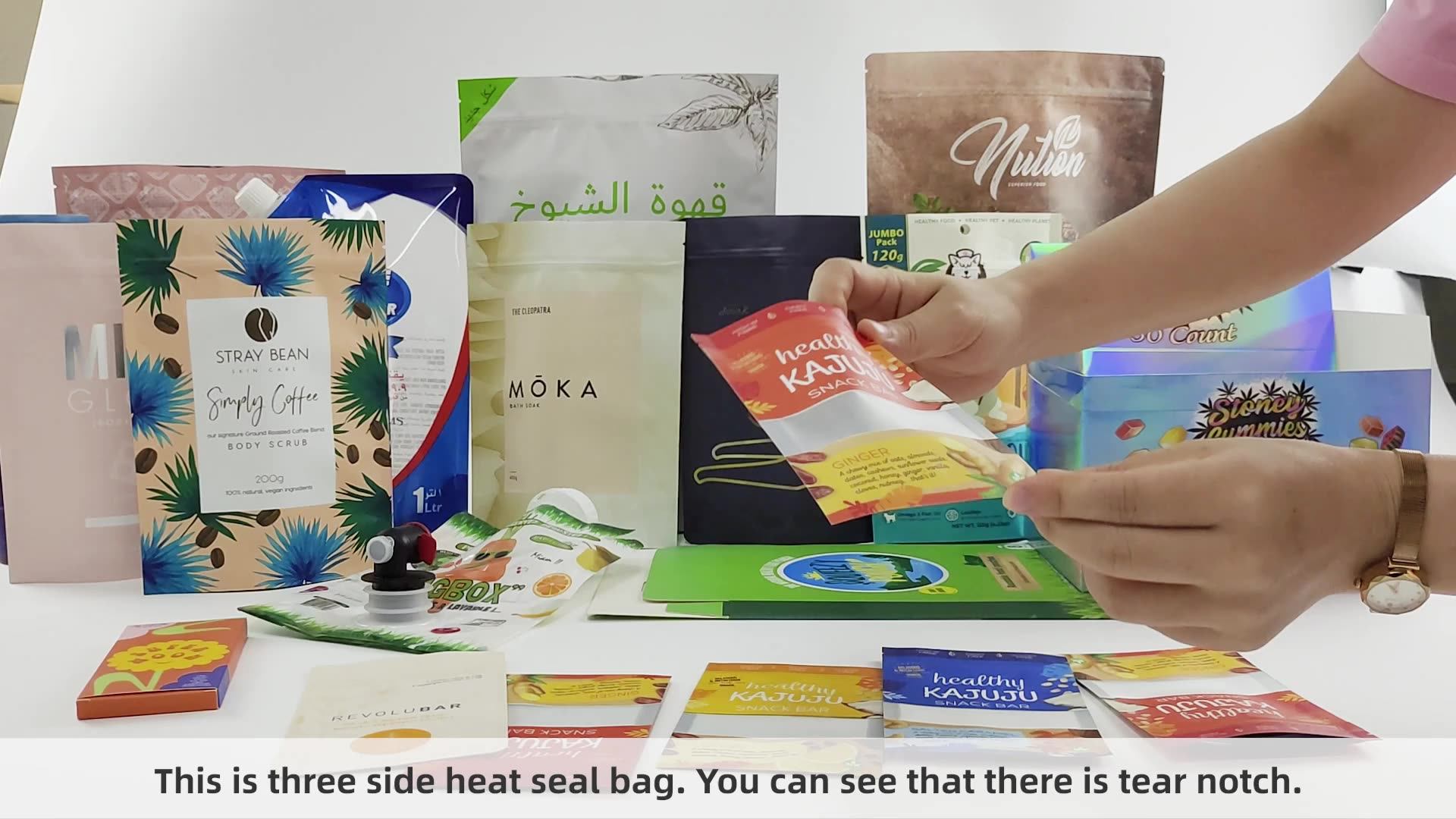 Custom Heat Sealing Kraft Paper Sachet Eco Friendly Pla Corn Starch ...