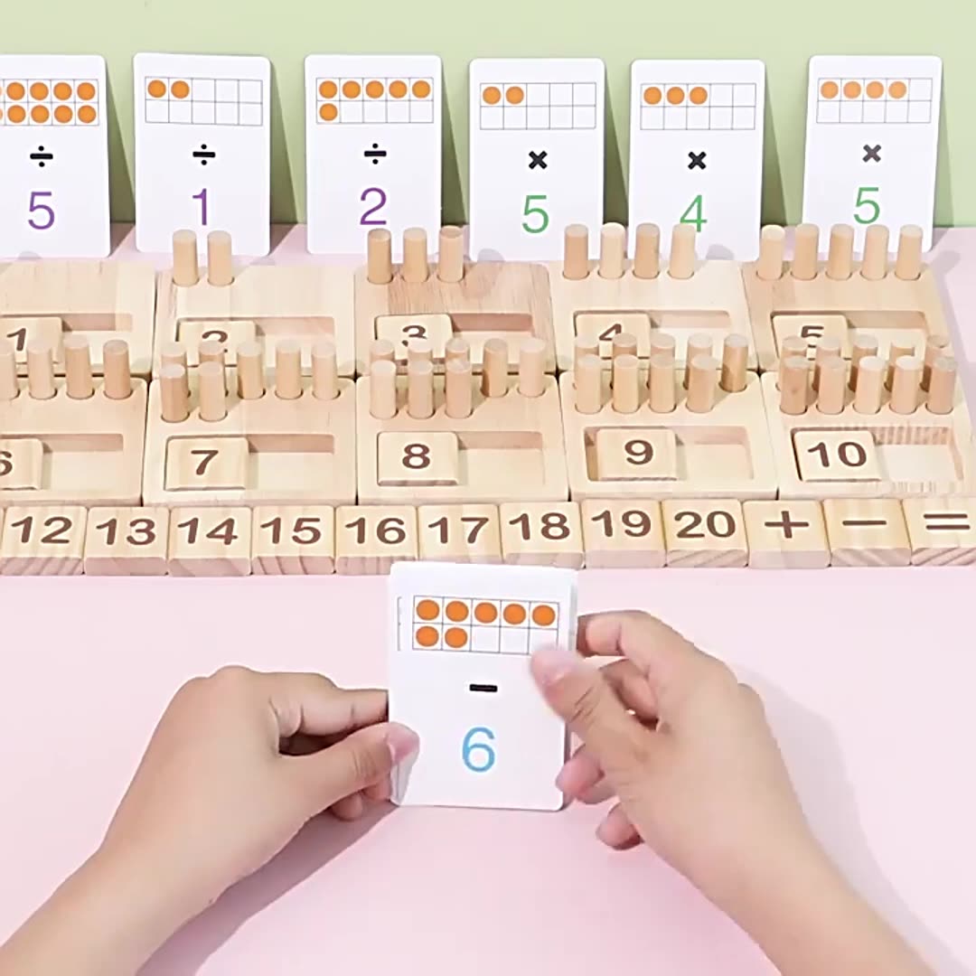 Math Montessori Numbers Counting Boards Addition Subtraction Wooden ...