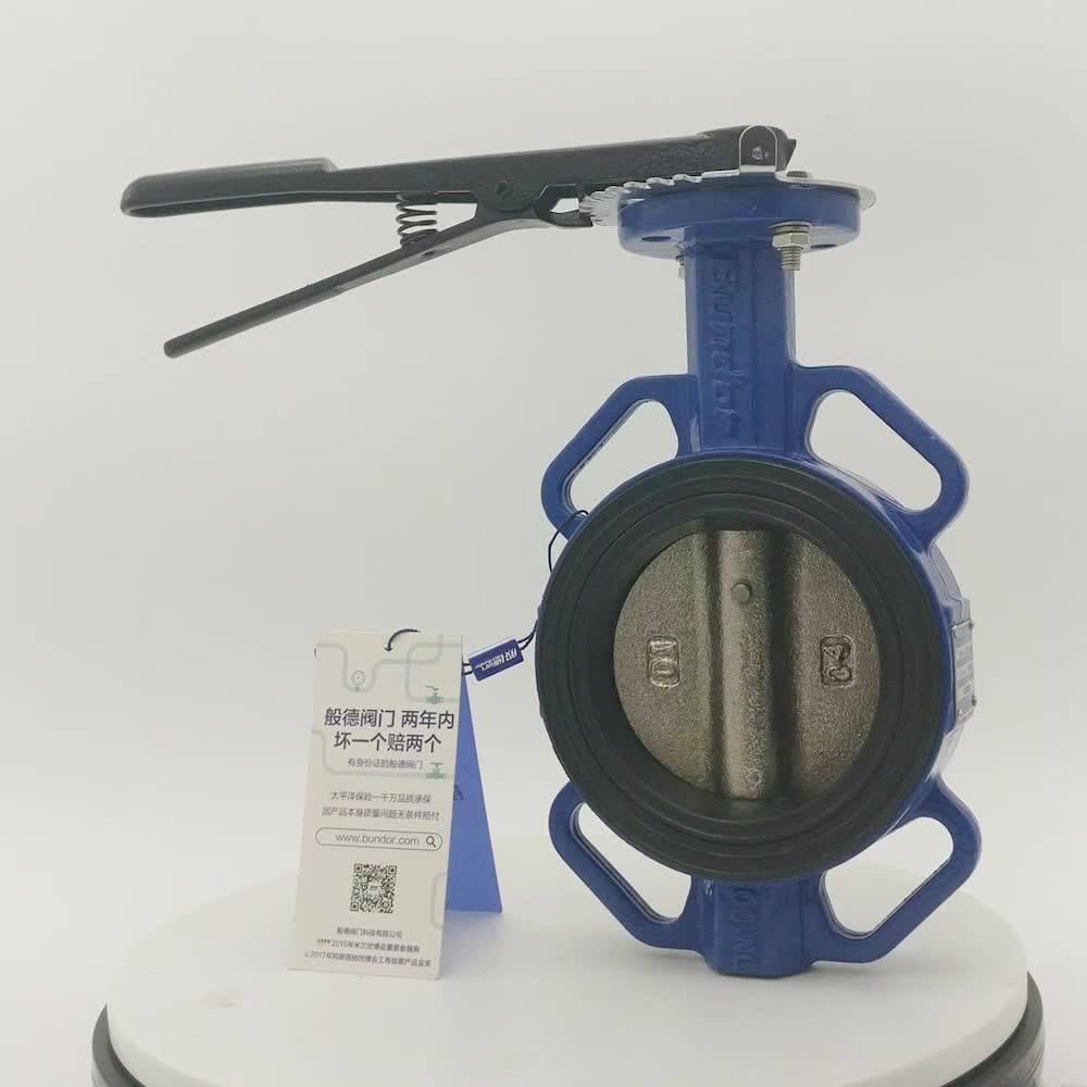 Bundor Low Price Wafer Connection 10 Inch Ductile Iron Wafer Butterfly ...