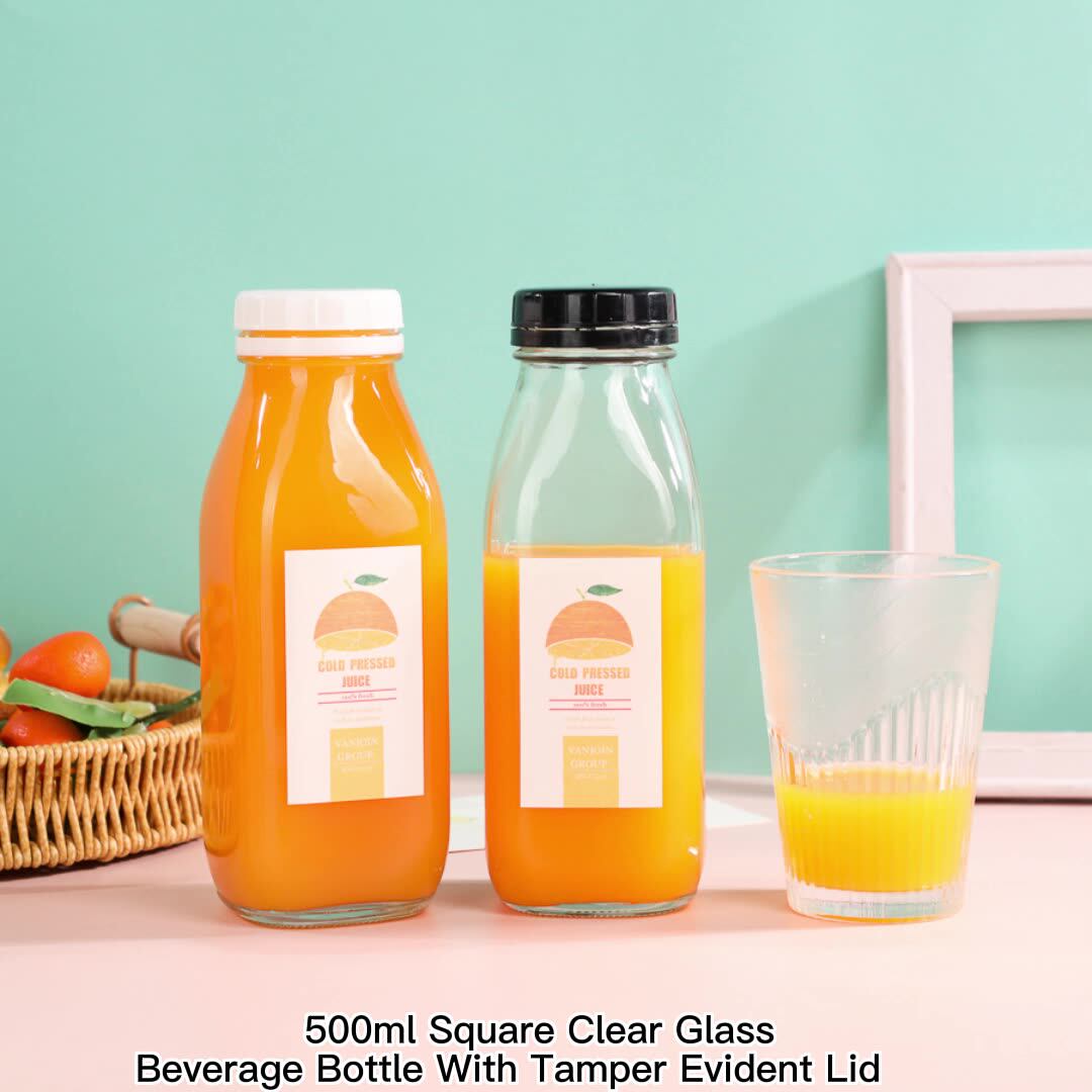 16oz 500ml Vintage Square Glass Bottles Packaging Processing Line ...