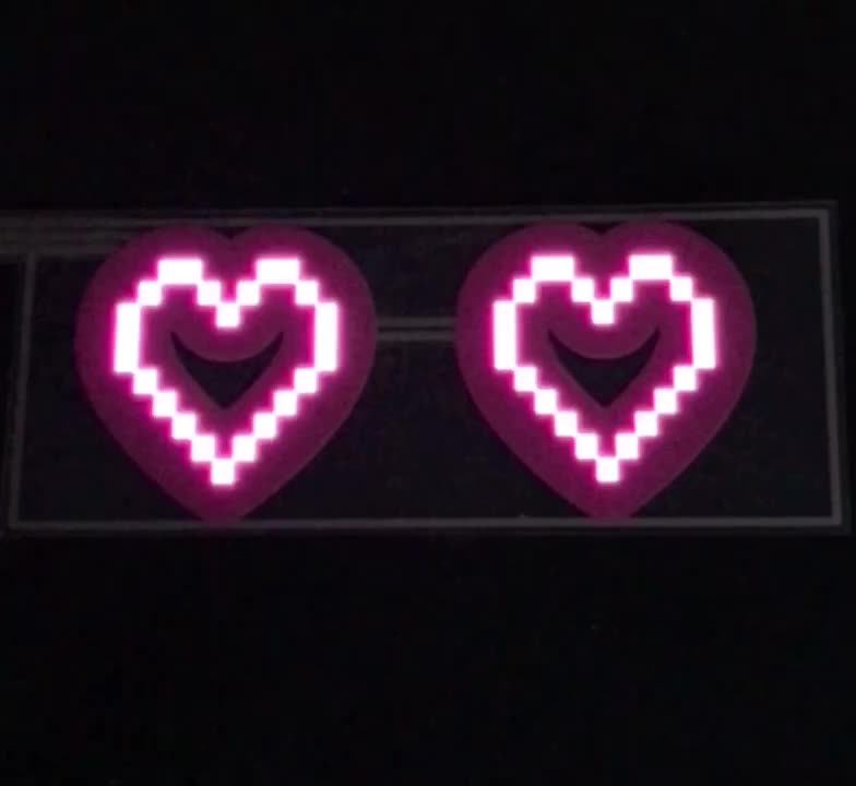 Jdm Heart Shape Glow Panel Signs Dimmable Light Up Car Window ...