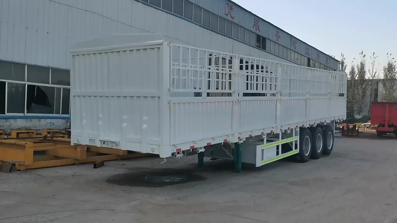 80t Flatbed Carrier Container Chassis Fence Trailer/ Multi-function ...