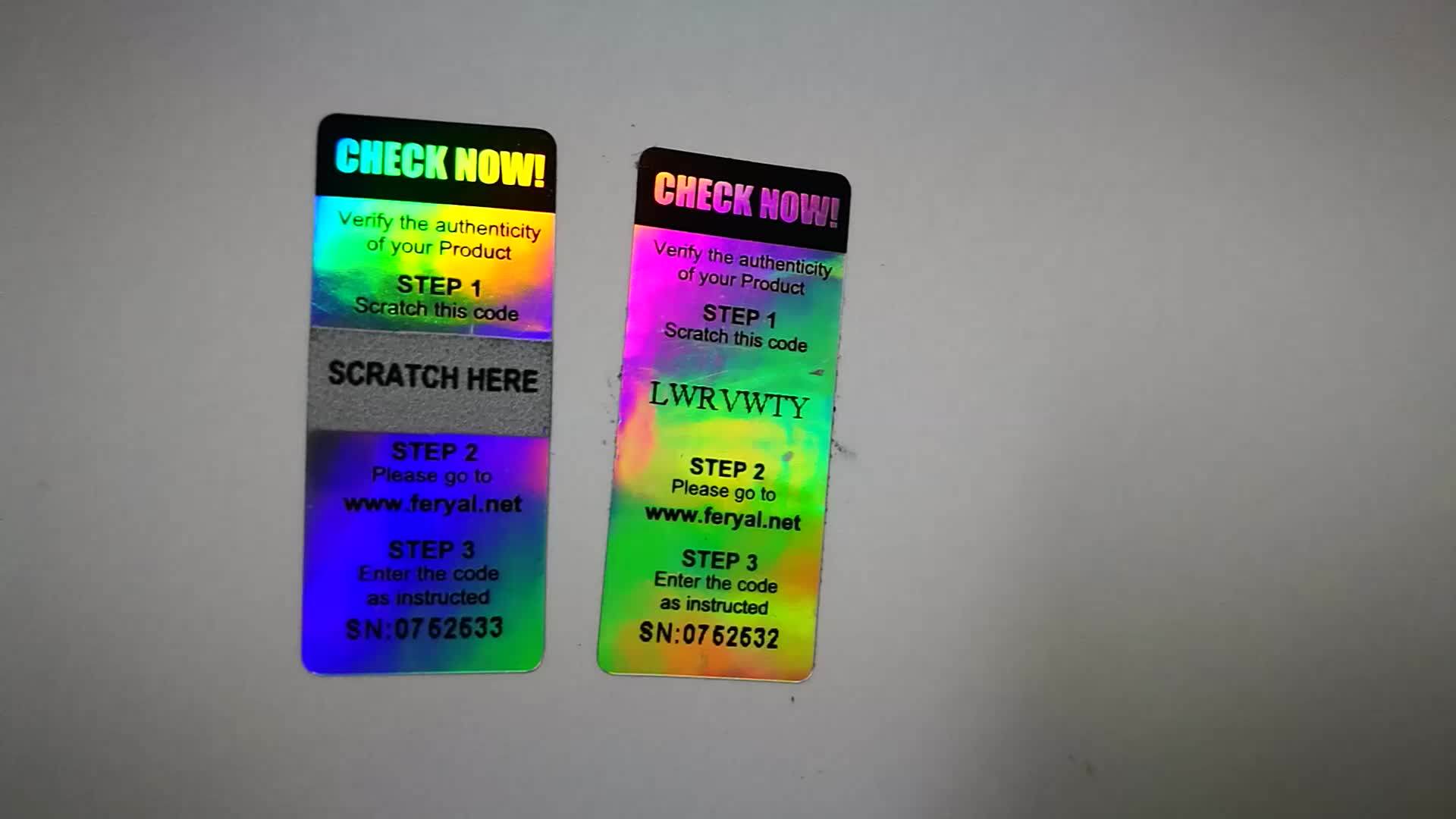 Anti-counterfeiting Scratch Hologram Security Label Sticker - Buy ...