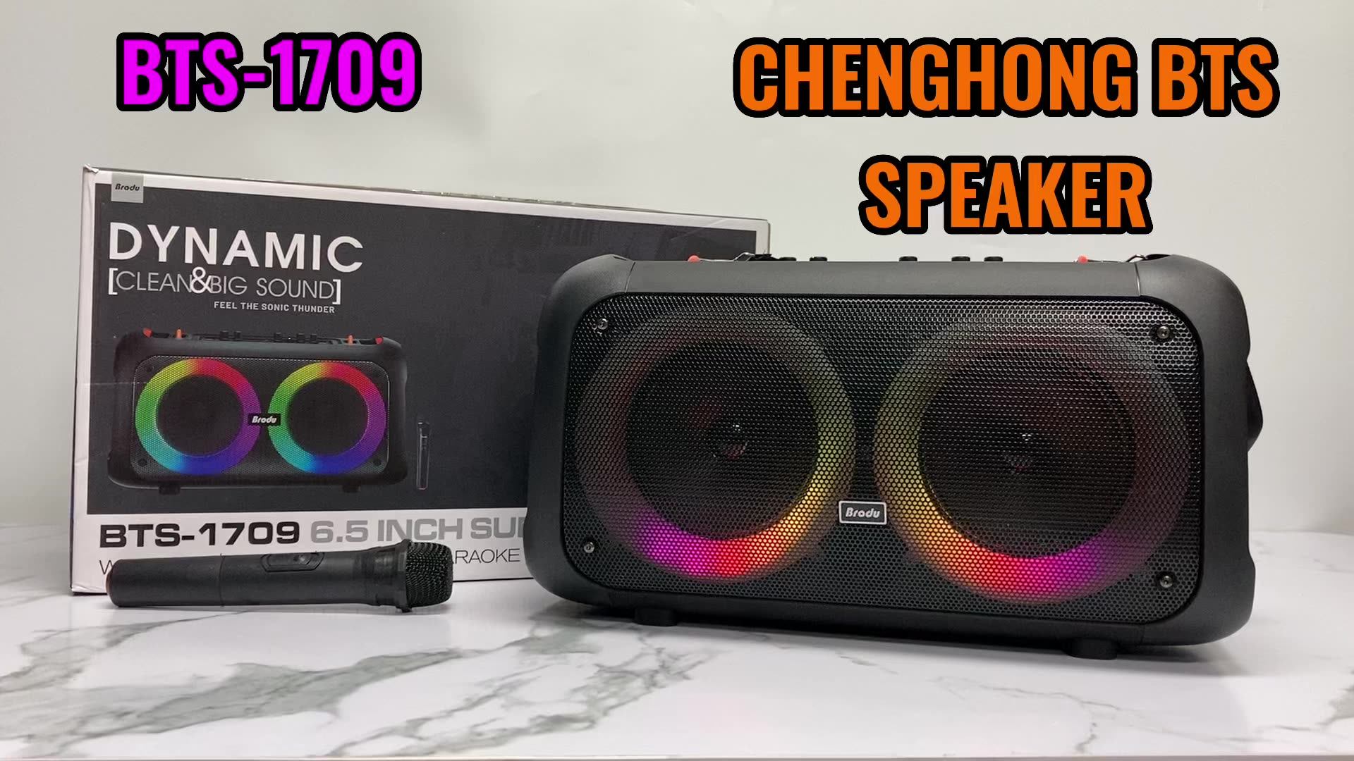 Kts Bts-1709 Speaker Bt Subwoofer Karaoke Party Dual 6.5 Inch Portable ...