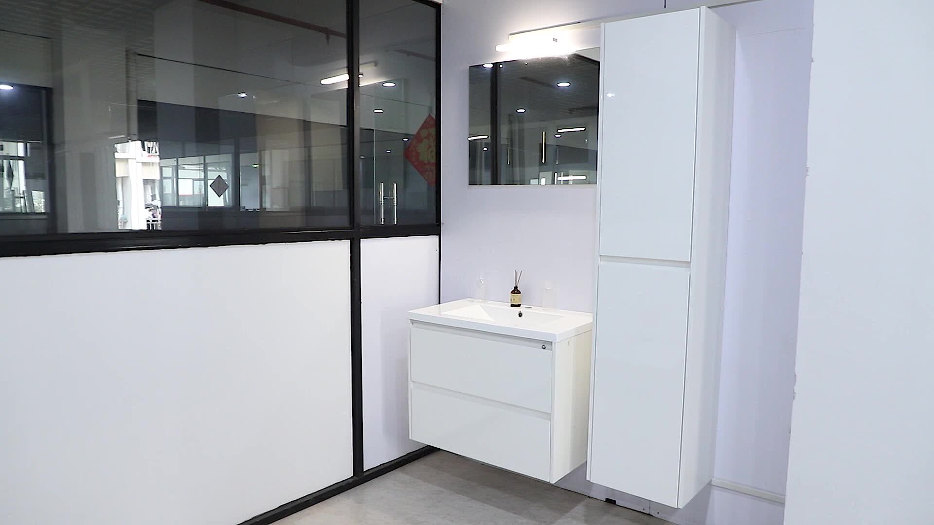 Mega Simple Design Modern Wall Mounted Wood Cabinet Bathroom Vanity ...