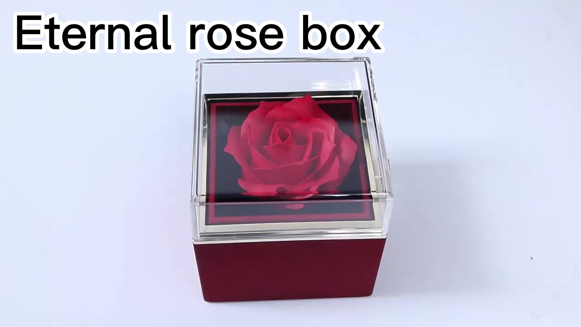 Customized Eternal Rose Acrylic Jewelry Rotating Flower Gift Box ...