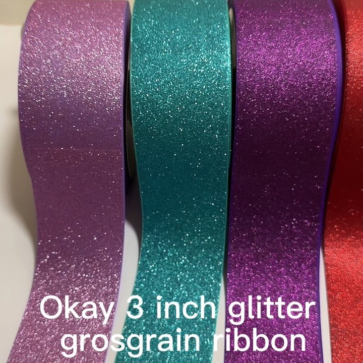 Okay 3 Inch Handmade Solid Shiny Sparking Gold Sliver Red Glitter ...