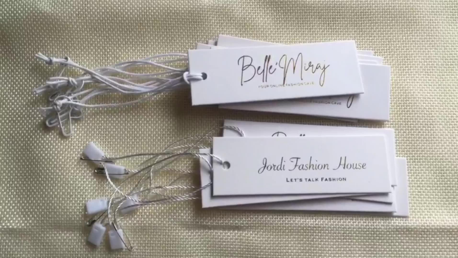 Flying Labels Foil Garment Tags Custom Logo Tag White Swing Ticket Gold ...