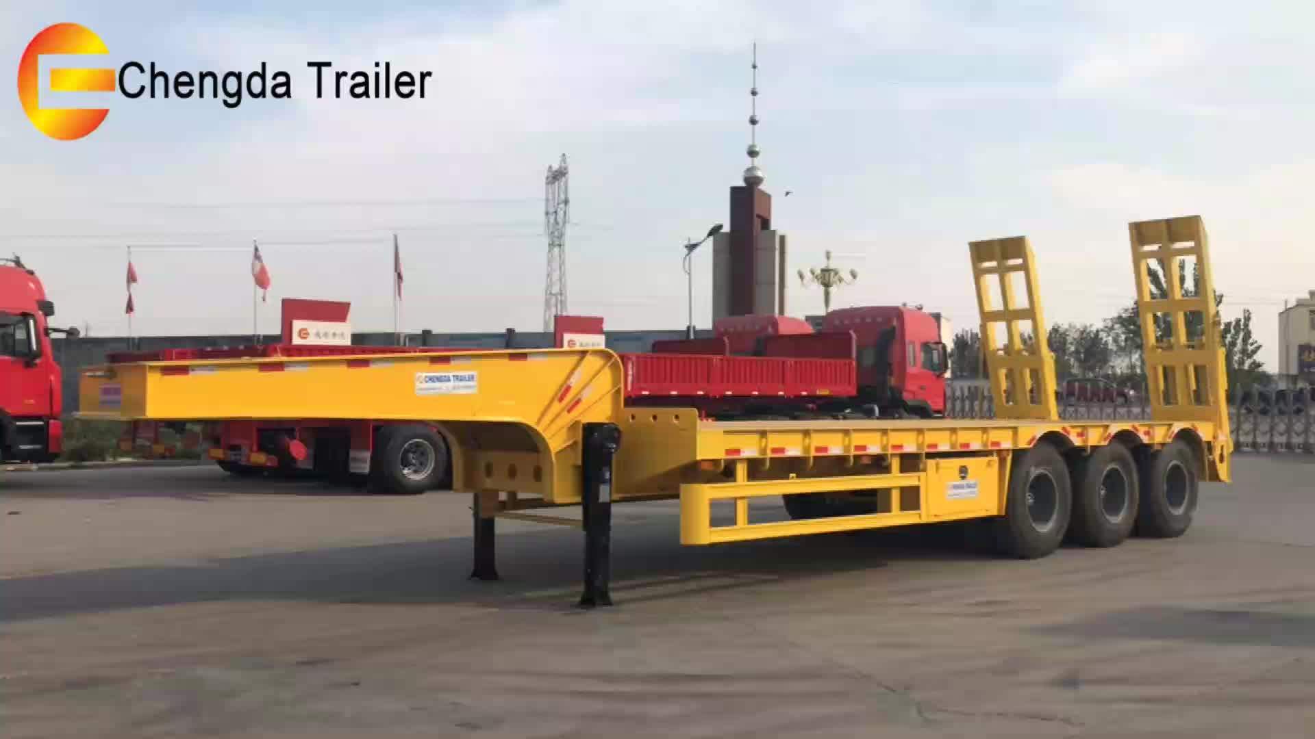 Heavy Duty Lowbed Lowboy 100ton 120ton 160ton 2 Line 4 Axles Low Bed ...