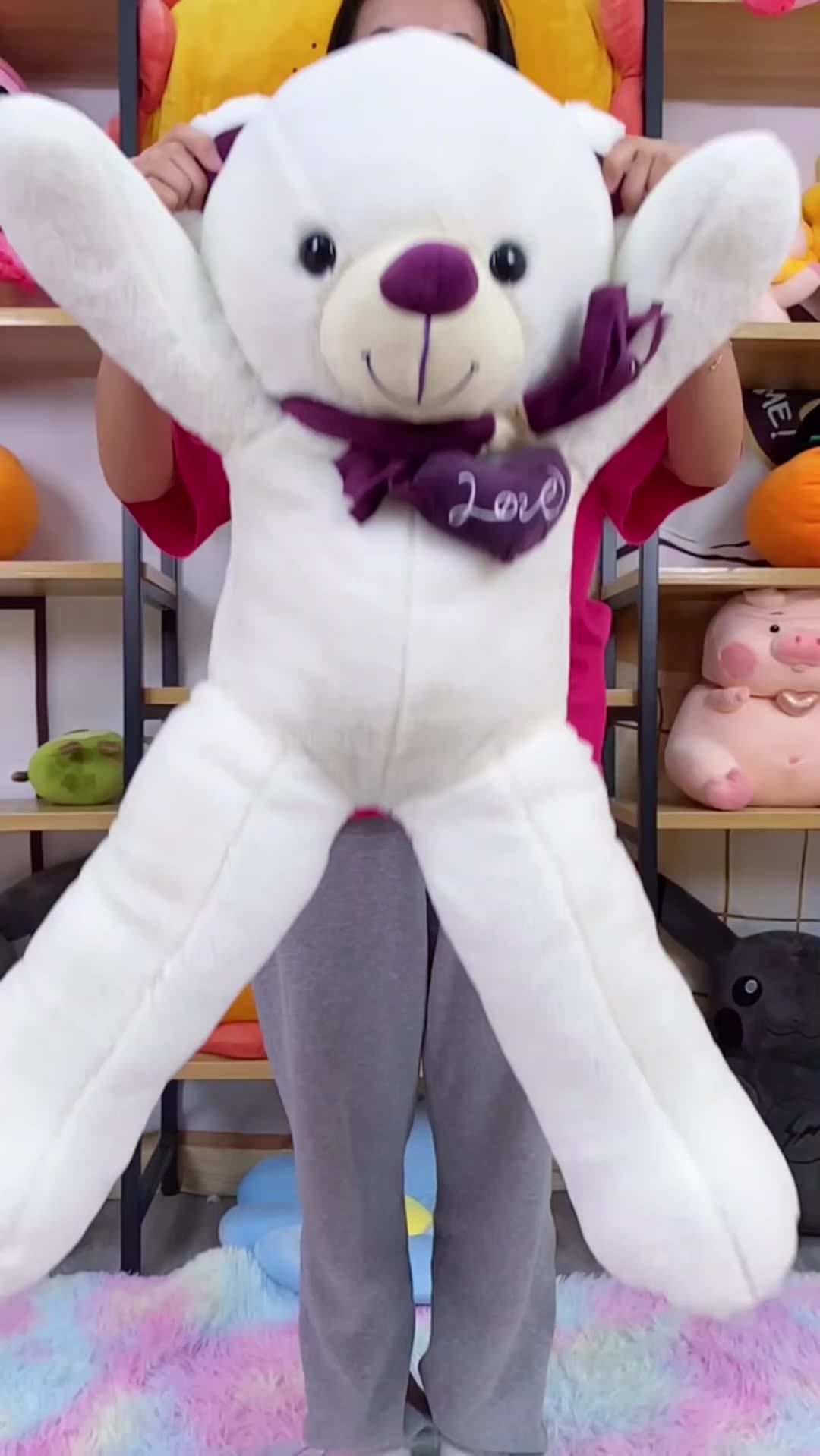 Big Size 160cm Ongevulde Lint Beer Beer Met Lint Pluche Dieren ...