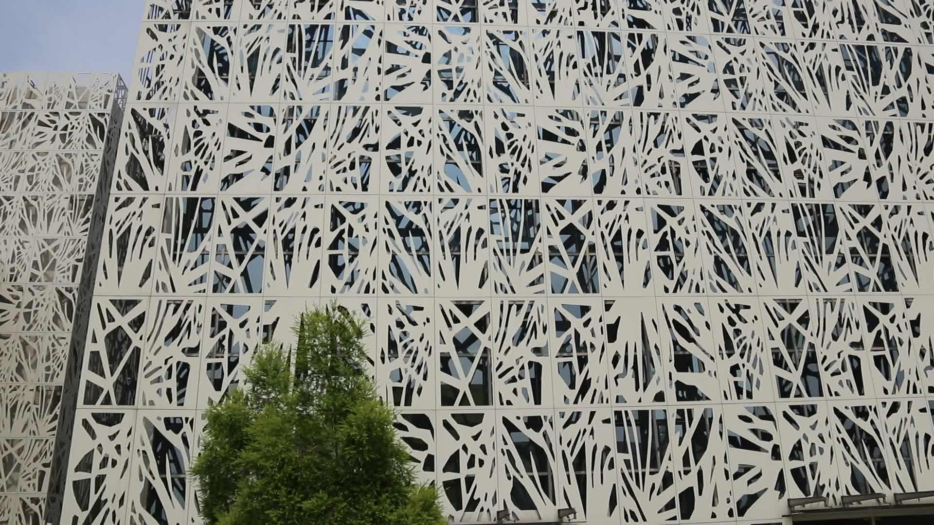 Customized Exterior Colored Aluminum Cladding Facade Panels Laser Cut ...