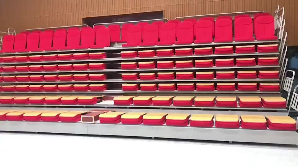 Customized Indoor Telescopic Seating System Mobile Bleachers And ...