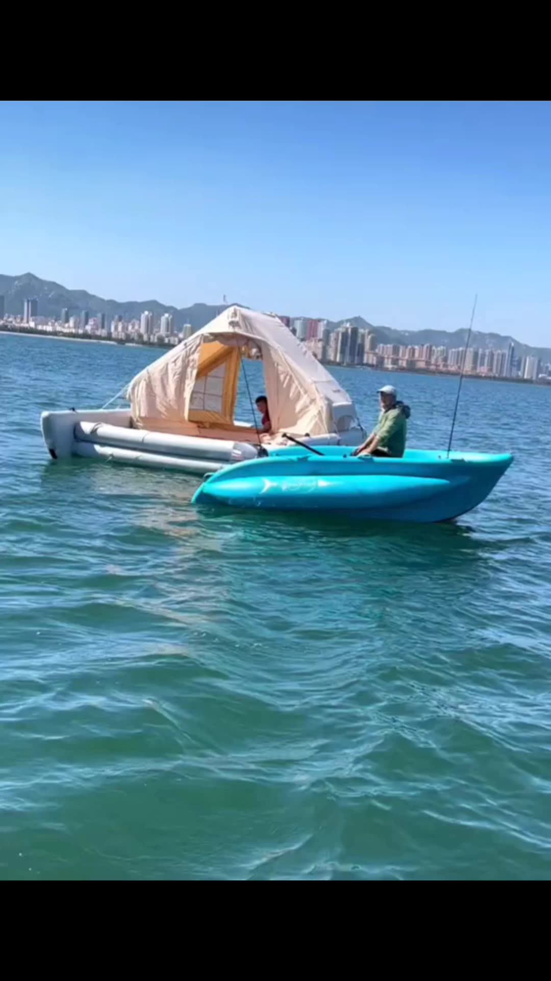 Inflatable Offshore Platform With Tent Fishing 5m Length 3.3m Width ...