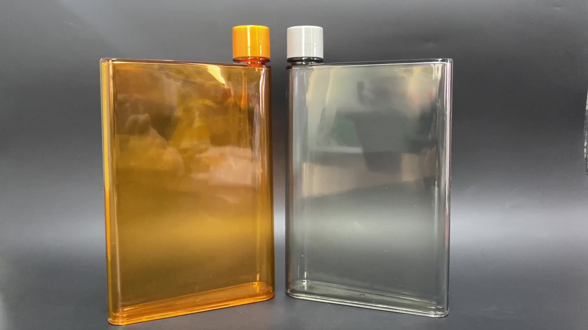 厂家定制创意A5笔记本水瓶420ml小口径便捷随手杯酒瓶形扁平水壶-阿里巴巴